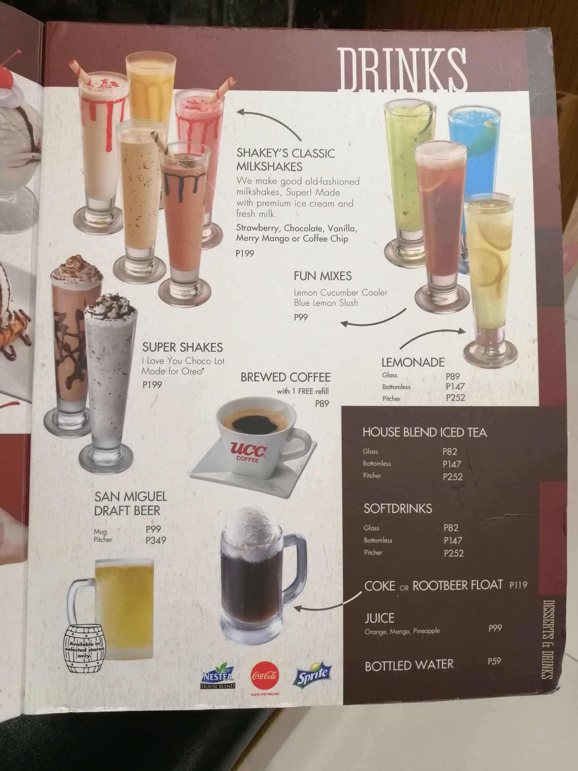 Shakeys Menu Philippines (2020) — Philippine Menus