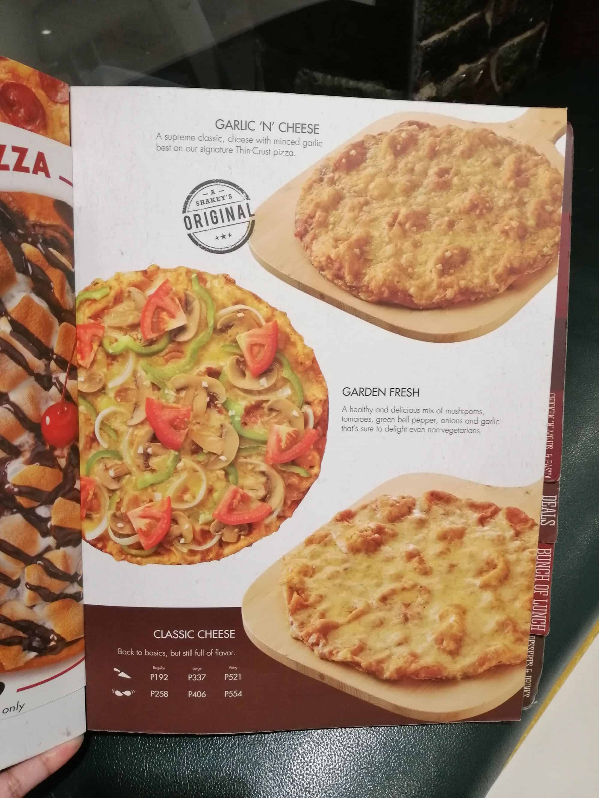 Shakeys Menu Philippines (2020) — Philippine Menus