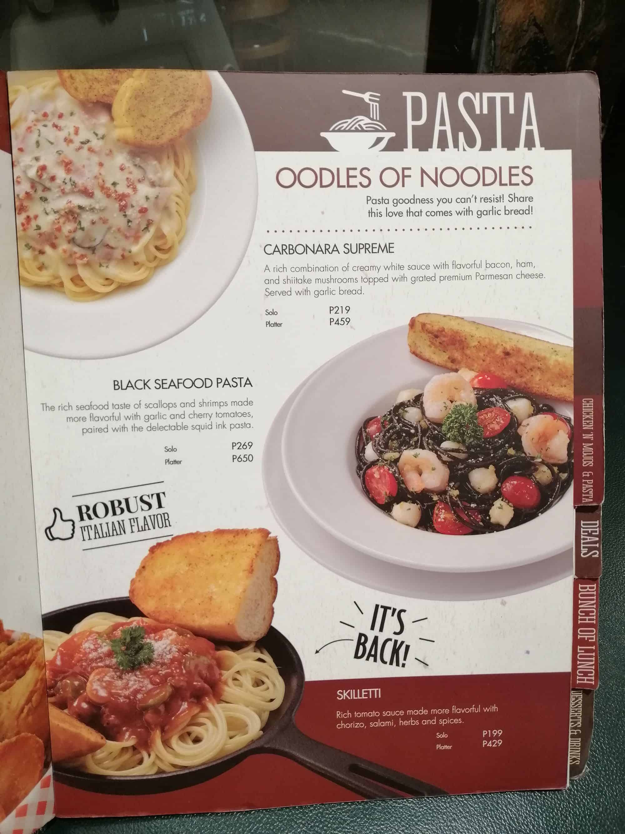 Shakeys Menu Philippines (2020) — Philippine Menus